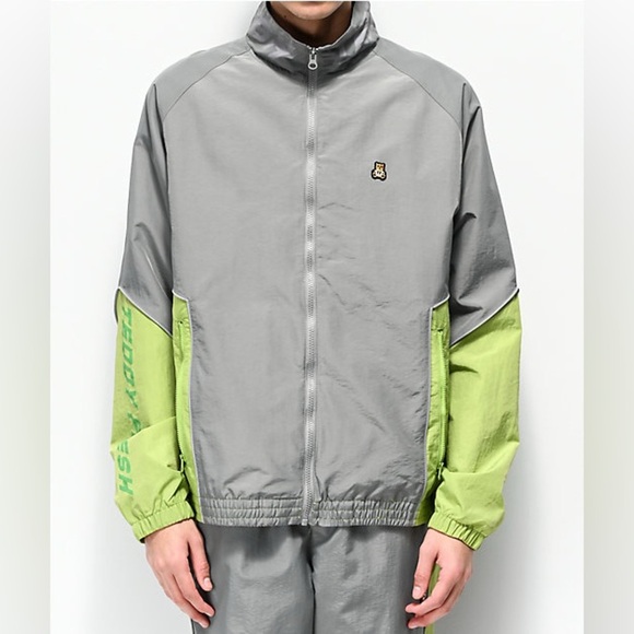 Teddy Fresh | Jackets & Coats | Teddy Fresh Graygreen Nylon Full Zip ...